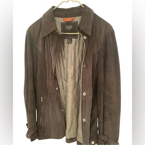 Coach | Jackets & Coats | Coach Leather Ware Est941 Brown Suede Jacket ...